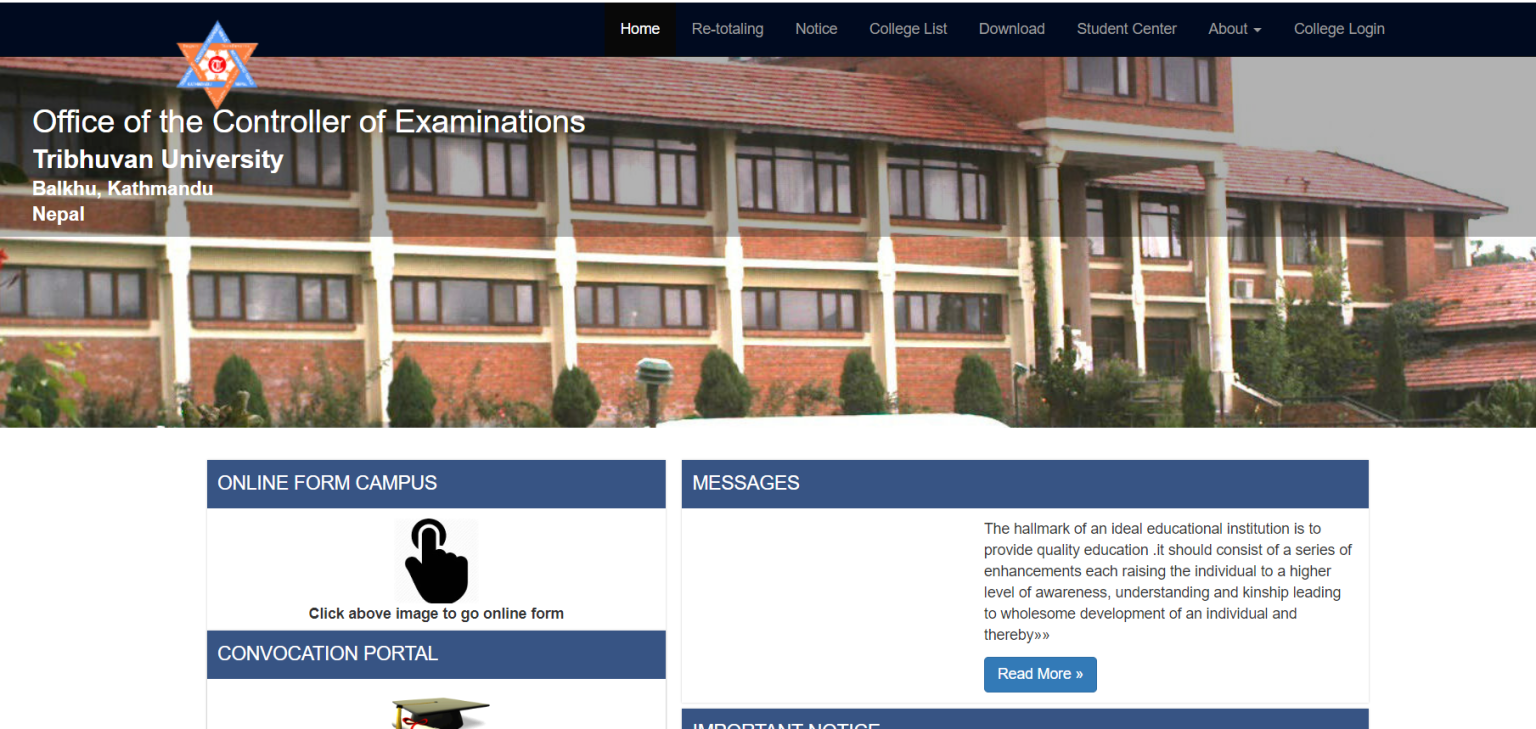 TU Exam Result search with marksheet, IVR and SMS Method